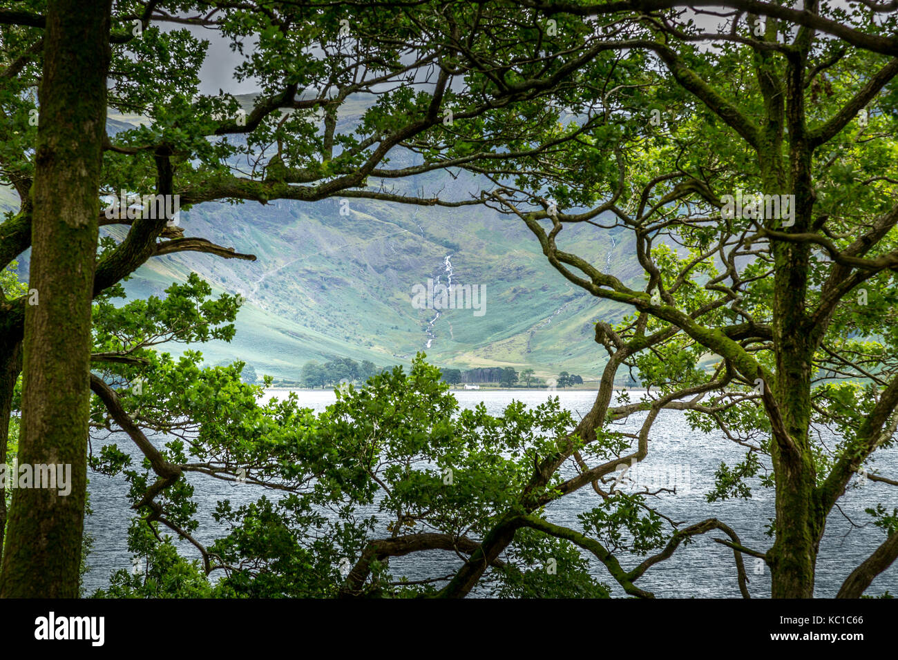 A landscape view of Buttermere, one of the lakes in the Lake District ...