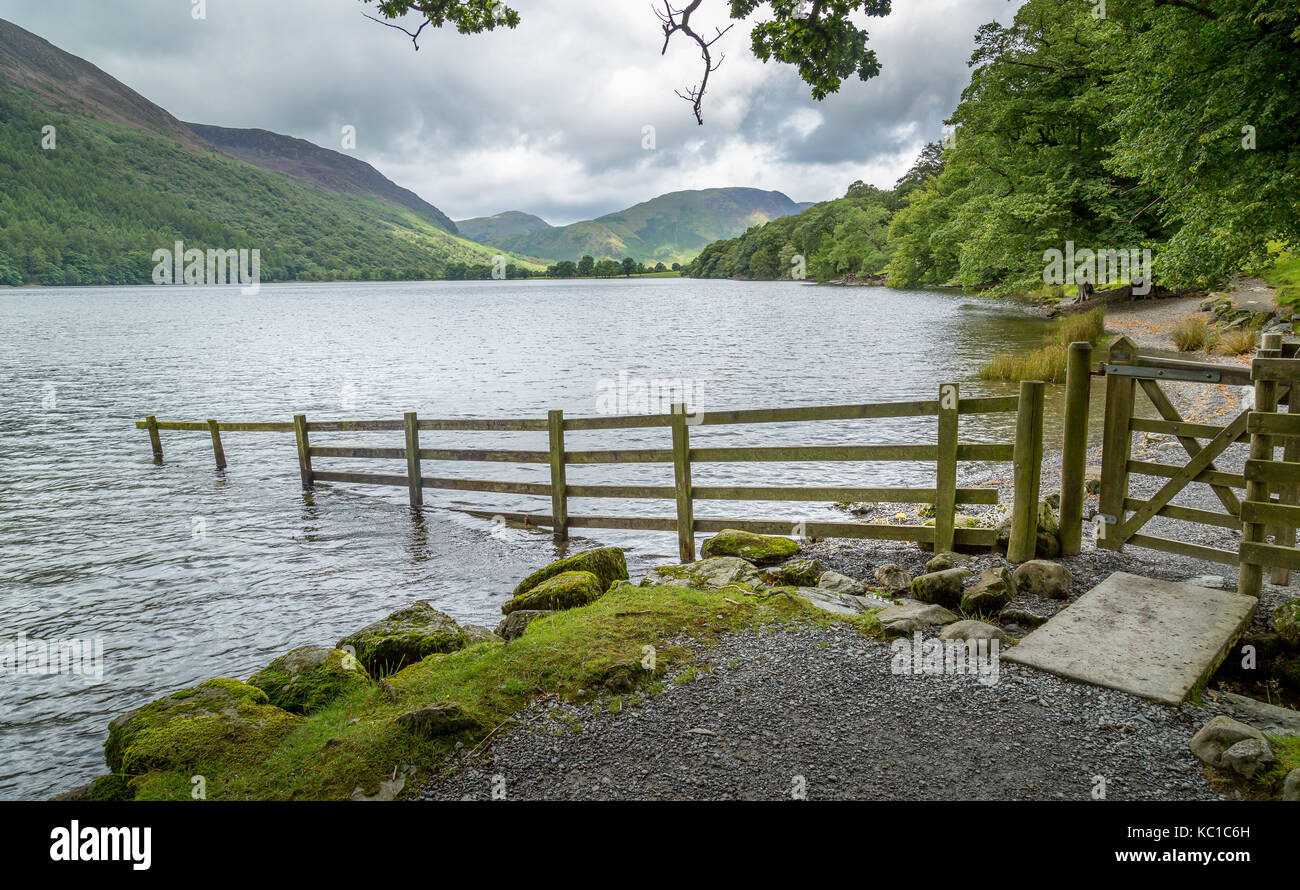 A landscape view of Buttermere, one of the lakes in the Lake District ...