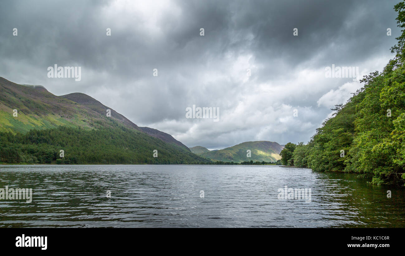 A landscape view of Buttermere, one of the lakes in the Lake District ...