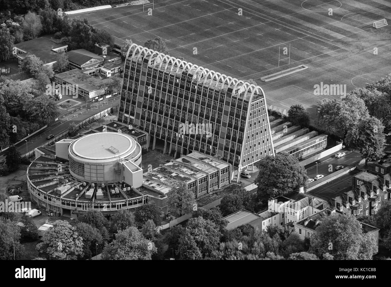 Aerial photo of Toastrack Building Manchester Stock Photo - Alamy
