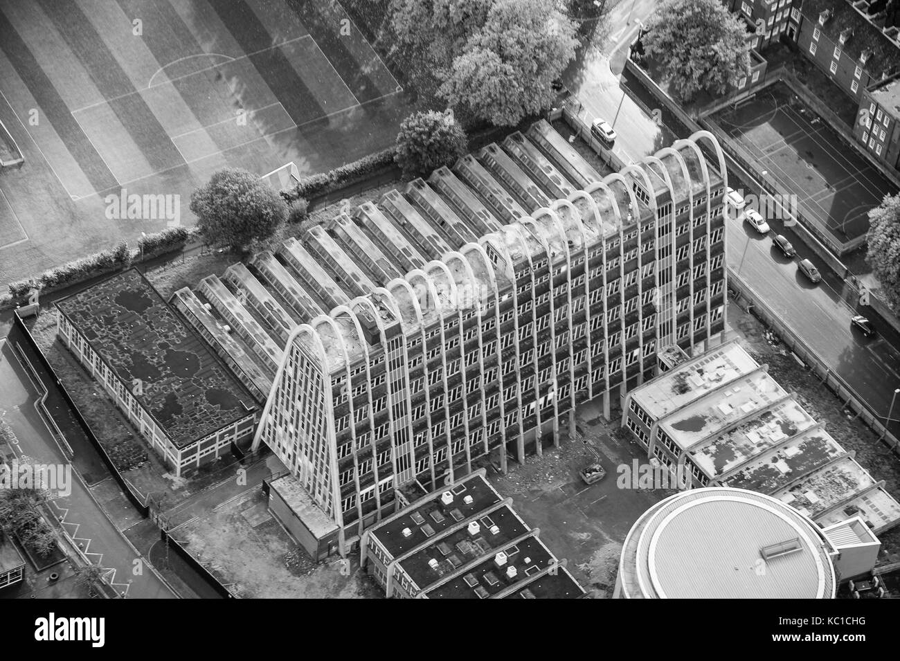 Aerial photo of Toastrack Building Manchester Stock Photo - Alamy