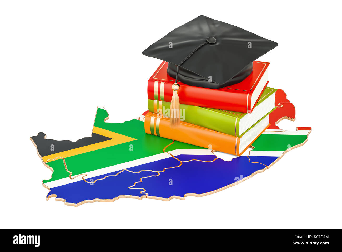 Education in South Africa concept, 3D rendering isolated on white ...