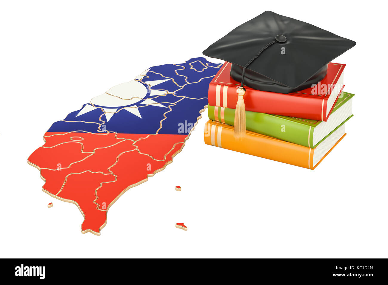 Education in Taiwan concept, 3D rendering isolated on white background ...