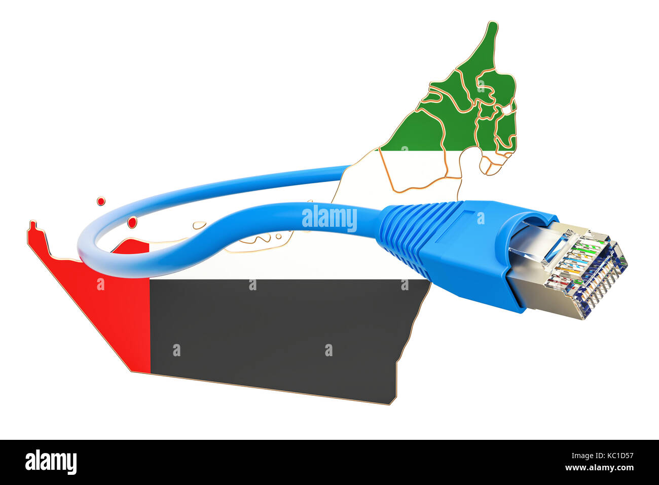 Internet connection in UAE concept. 3D rendering isolated on white ...