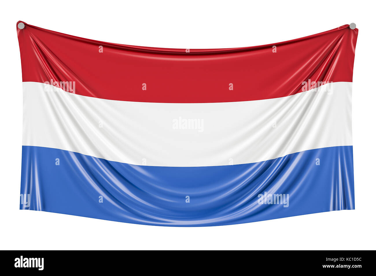 Netherlands flag hanging on the wall, 3D rendering Stock Photo - Alamy