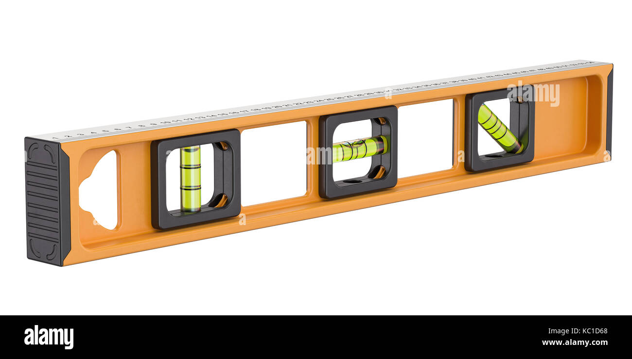Spirit level, 3D rendering isolated on white background Stock Photo - Alamy