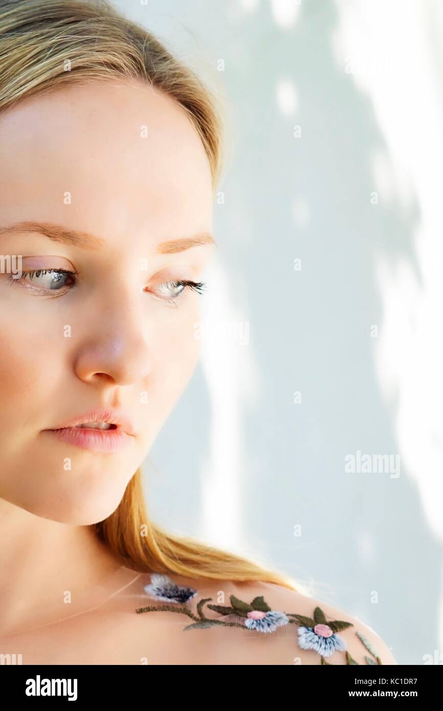 Profile woman face close up shadow hi-res stock photography and images ...
