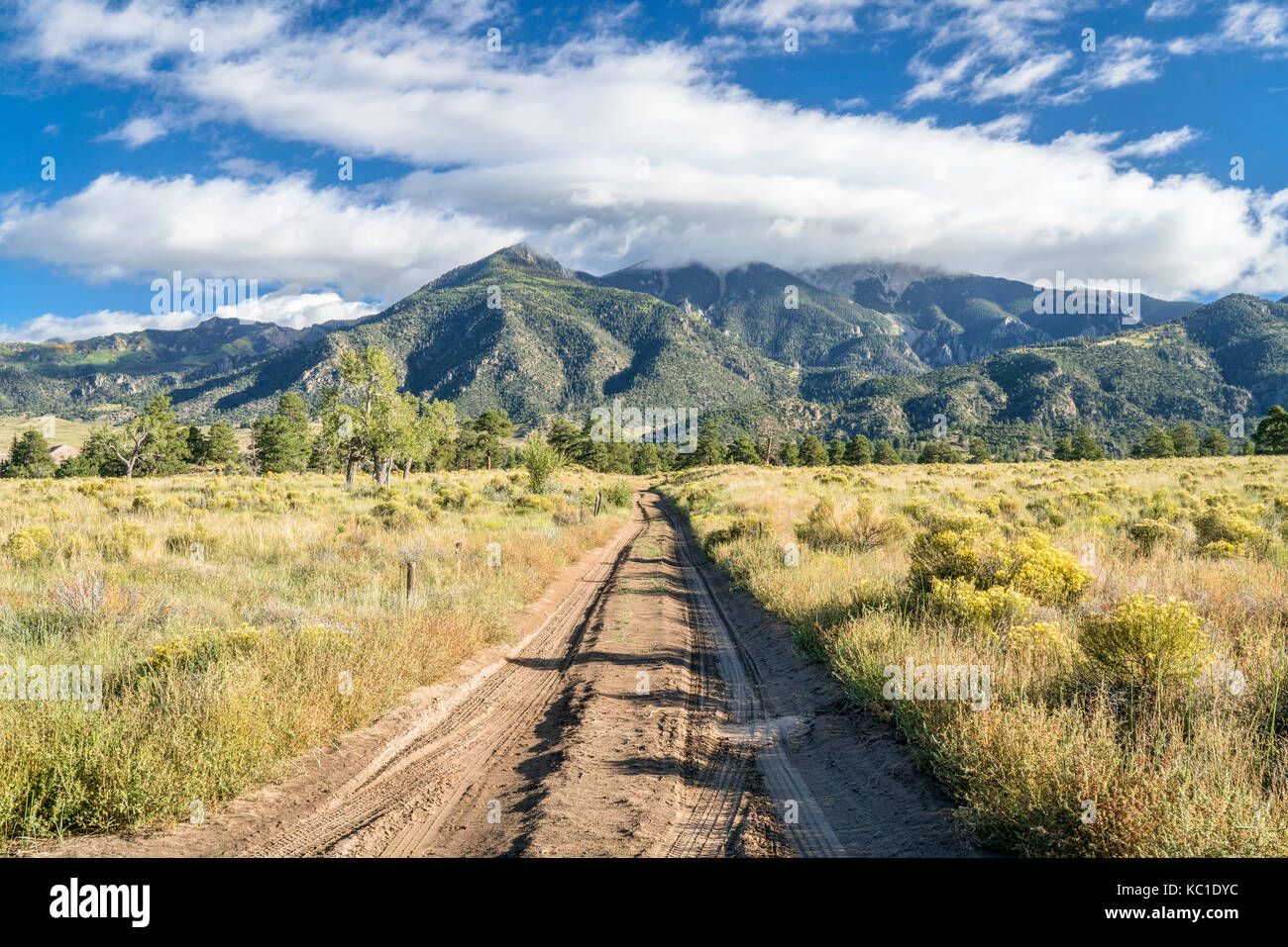 sandy Medano Pass road in Great Sand Dunes National Park and Preserve ...