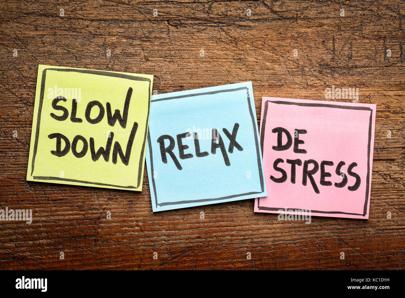 slow down, relax, de-stress concept - motivational lifestyle reminders ...