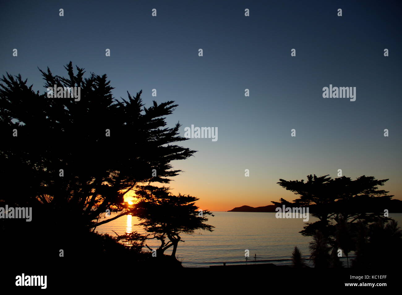 New Zealand sunset Stock Photo - Alamy