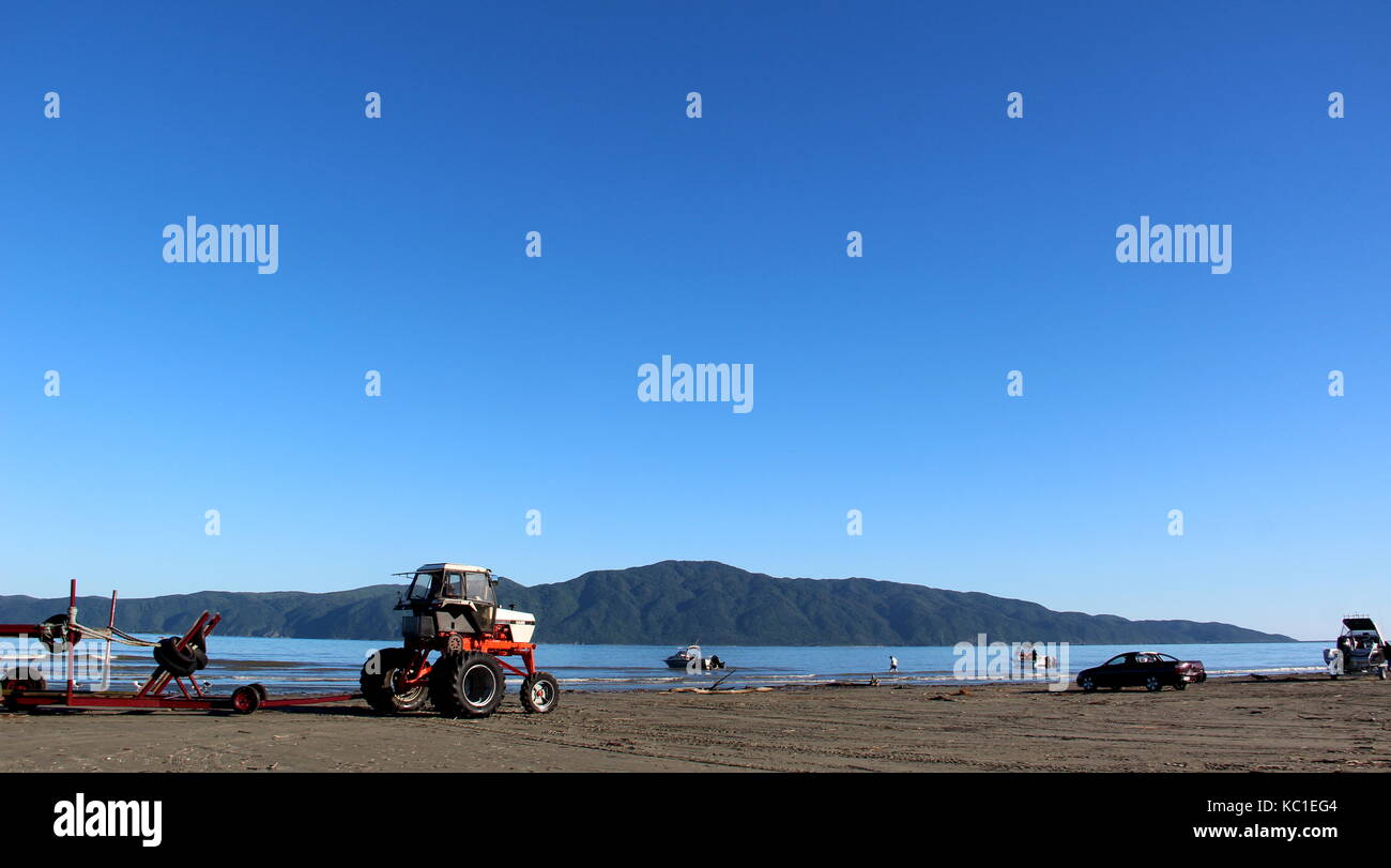Landscape, Kapiti Island, New Zealand beach scene Stock Photo - Alamy