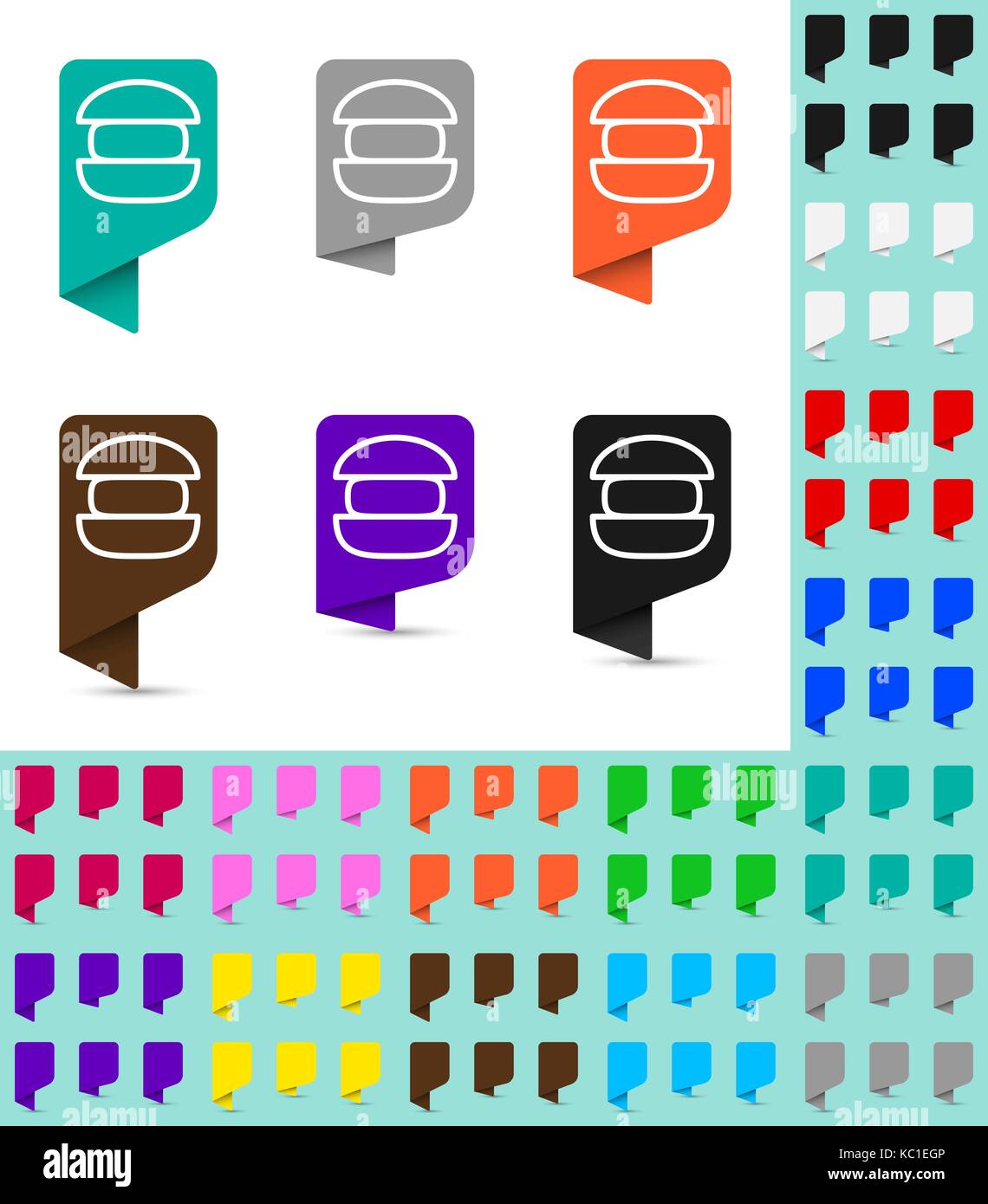 Map marker or pointer, rounded marker mock up in different colors ...