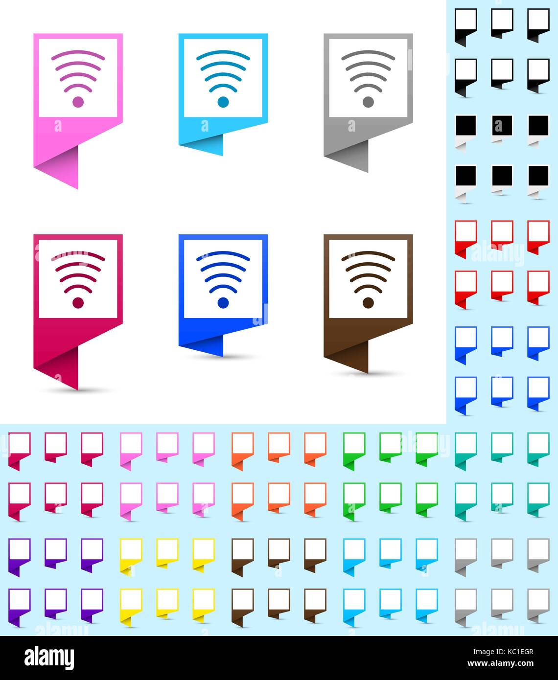 Map Marker Or Pointer Angular Marker Mock Up With Square White Background In Different Colors