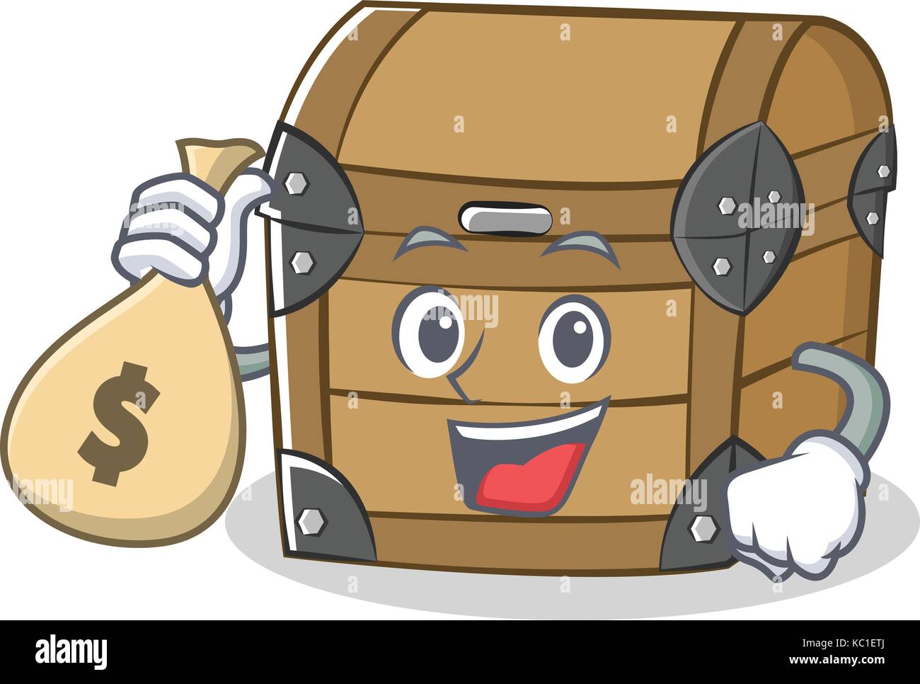 With money bag chest character cartoon style Stock Vector Image & Art ...