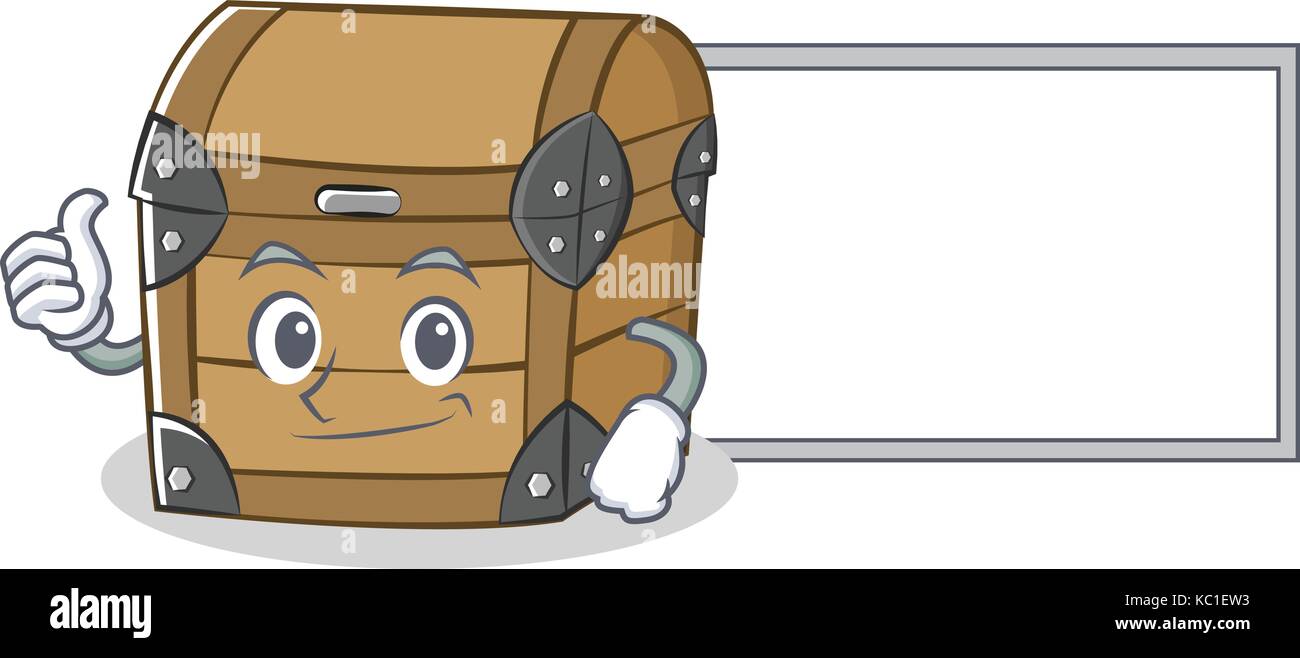 Thumbs up with board chest character cartoon style Stock Vector Image ...