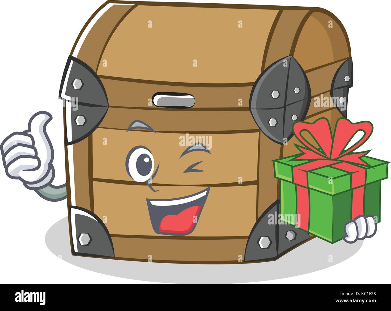 With gift chest character cartoon style Stock Vector Image & Art - Alamy