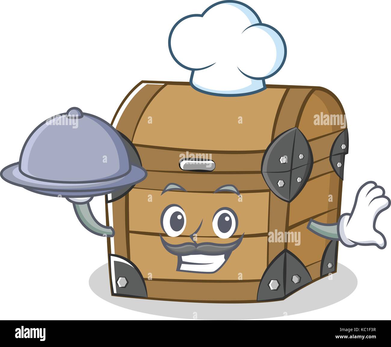 Chef with food chest character cartoon style Stock Vector Image & Art ...
