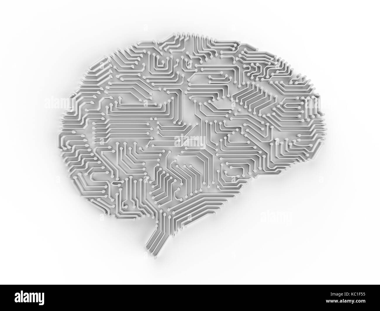 3d rendering artificial intelligence brain or circuit board in brain shape Stock Photo - Alamy