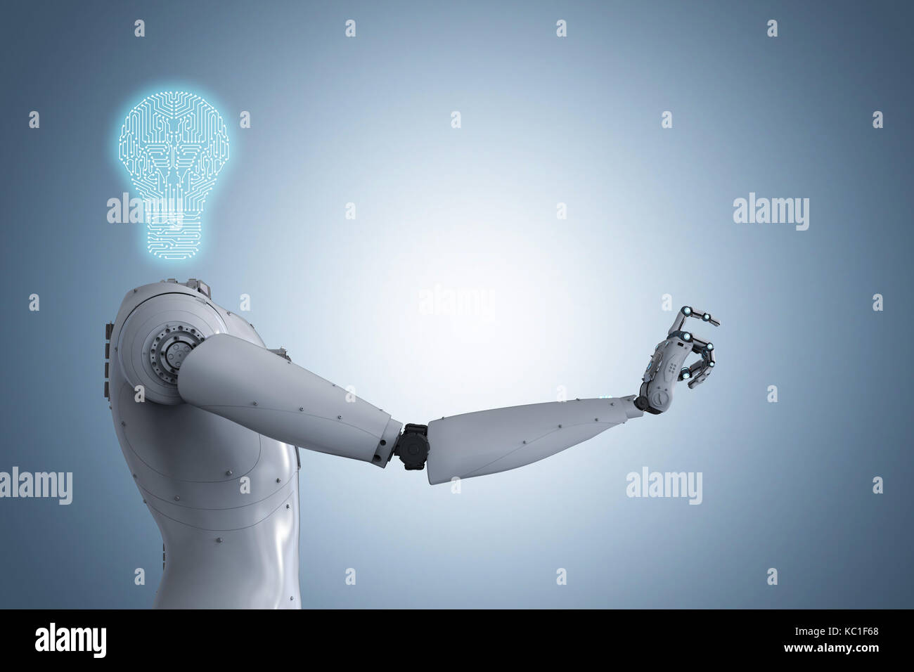 3d rendering artificial intelligence idea with digital lightbulb Stock Photo - Alamy