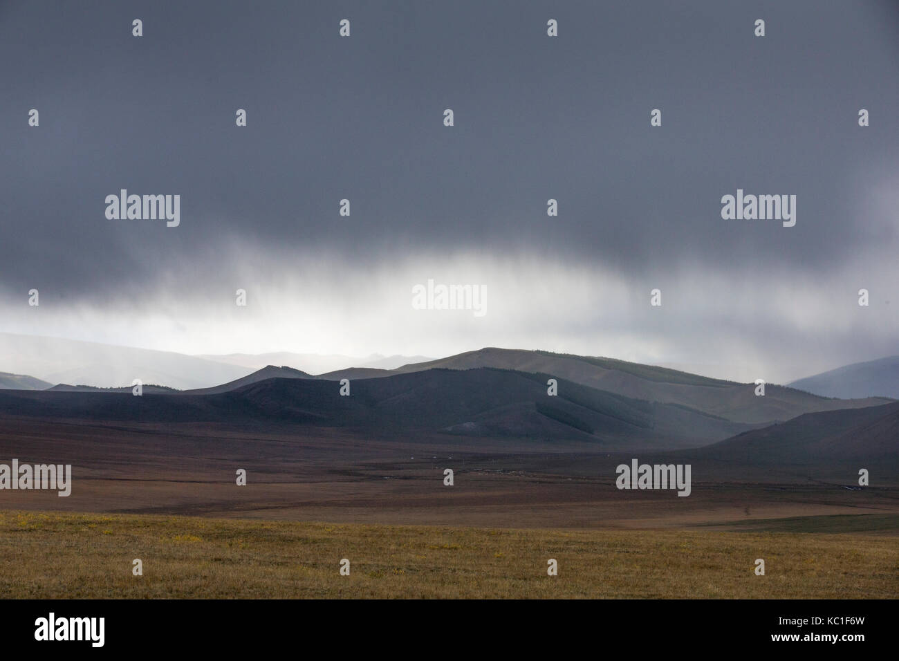 rain over Mongolian Landscape Stock Photo - Alamy
