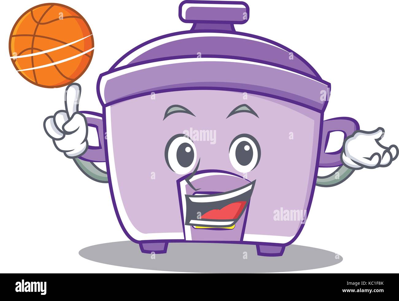 Playing basketball rice cooker character cartoon Stock Vector Image ...