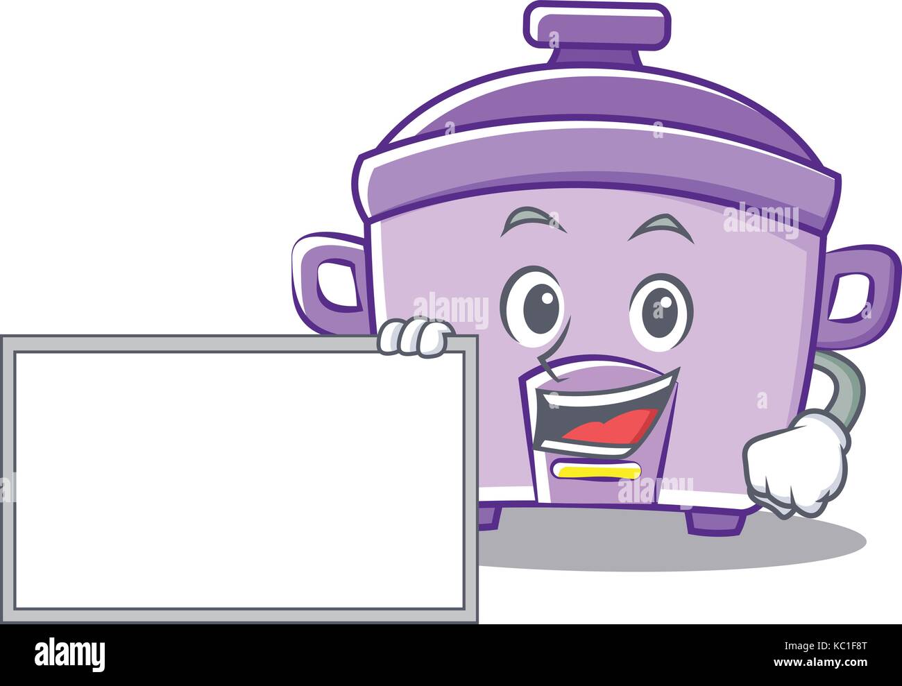 With board rice cooker character cartoon Stock Vector Image & Art - Alamy