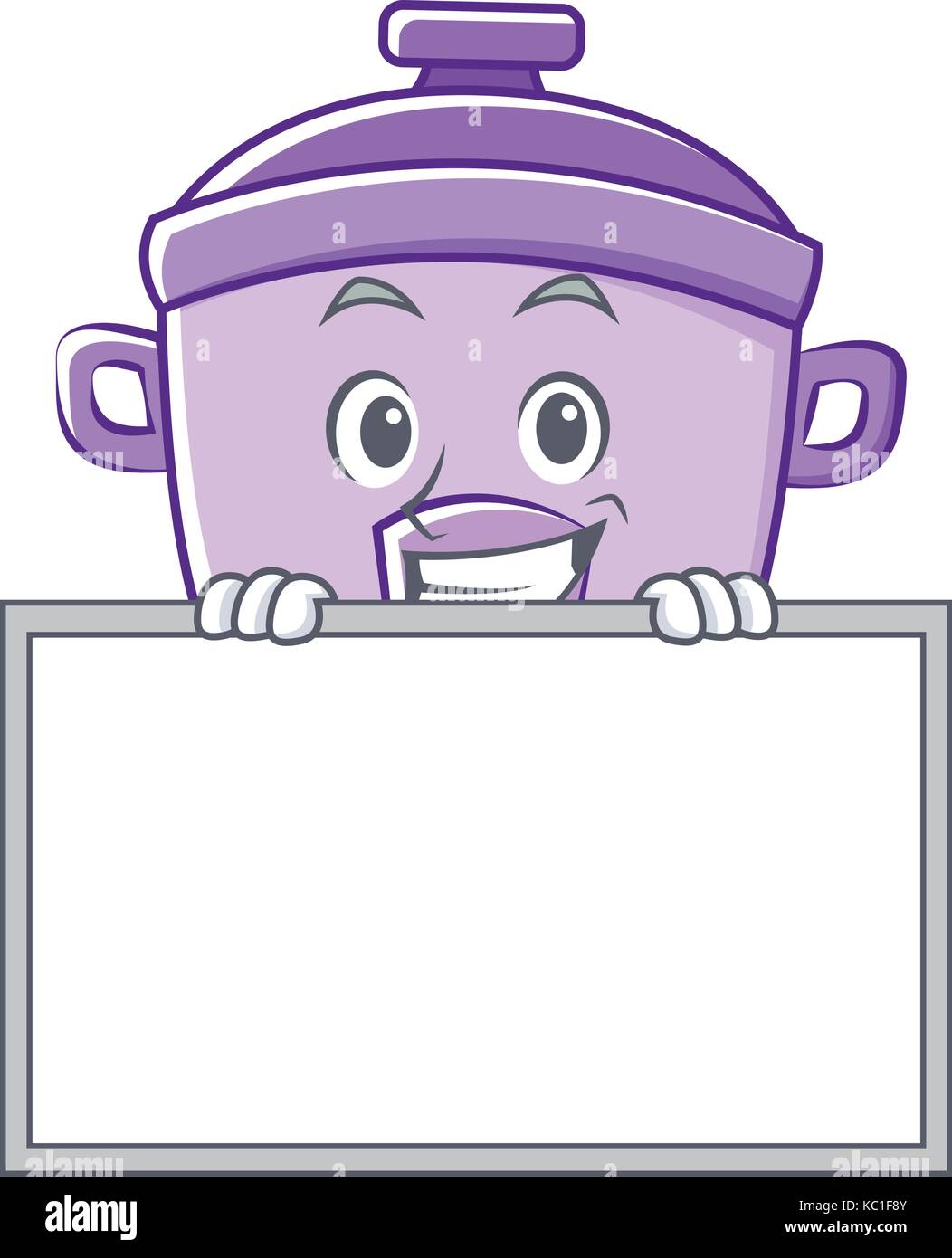 Grinning with board rice cooker character cartoon Stock Vector Image ...