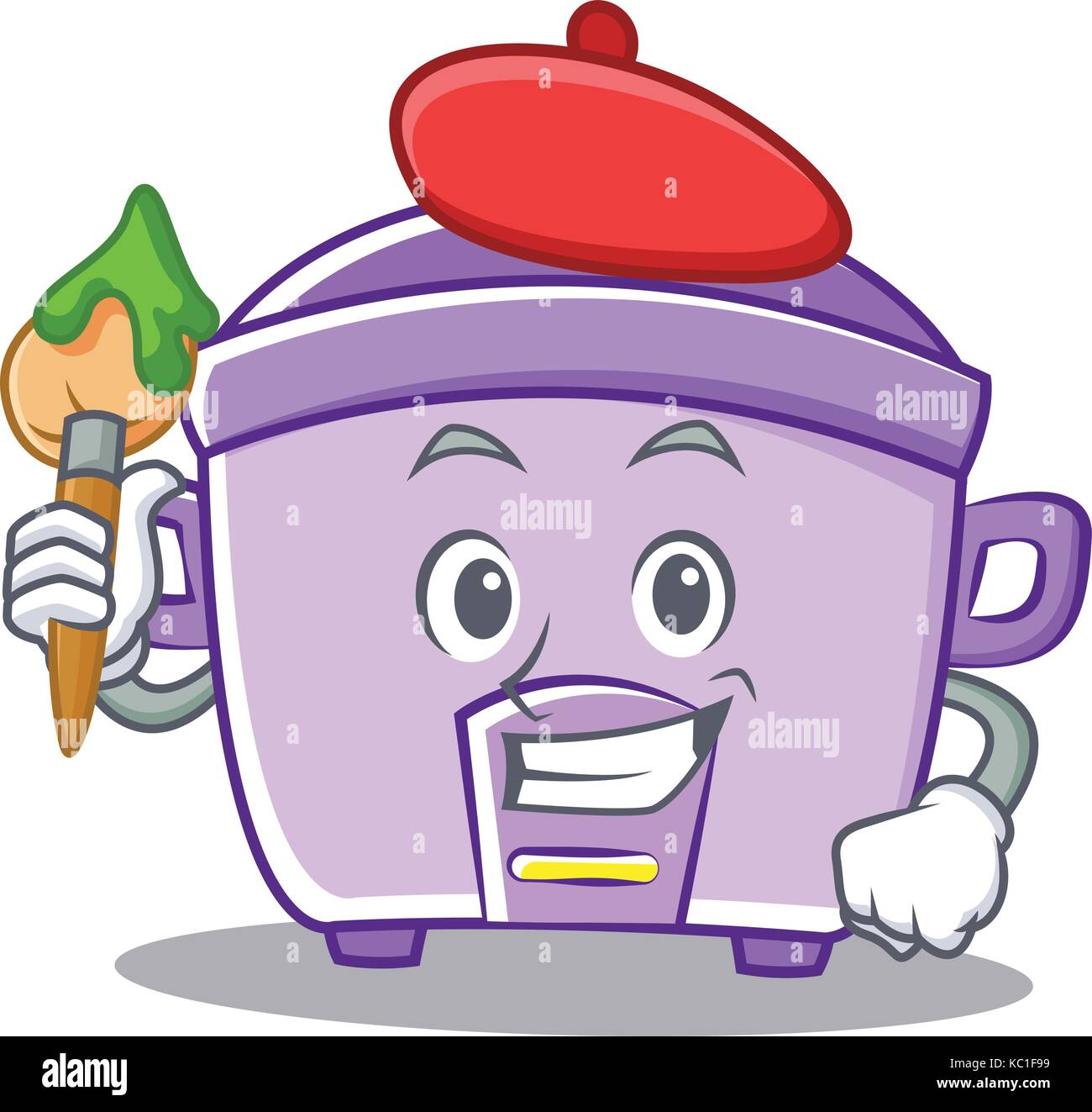 Artist rice cooker character cartoon Stock Vector Image & Art - Alamy