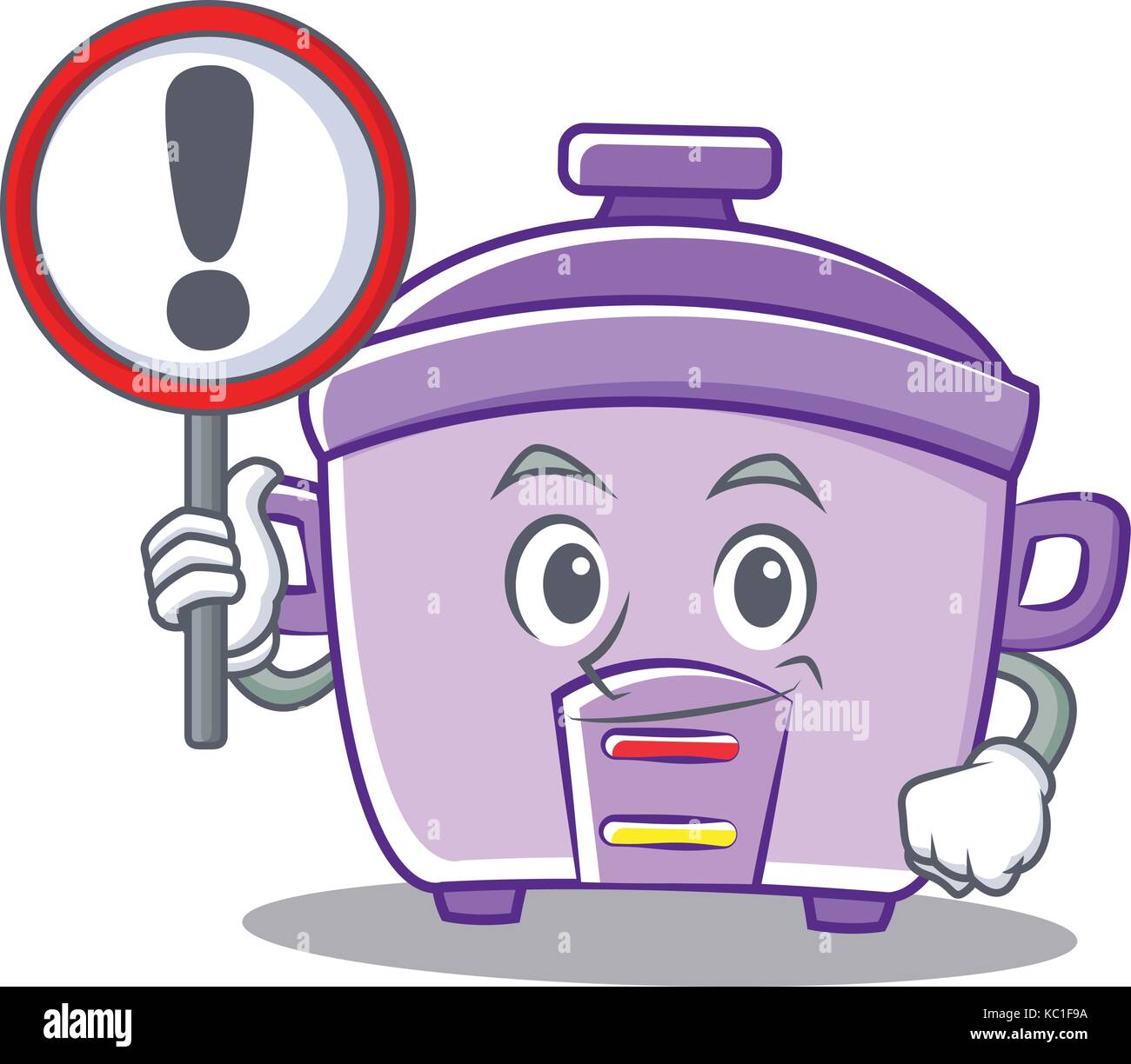 With sign rice cooker character cartoon Stock Vector Image & Art - Alamy