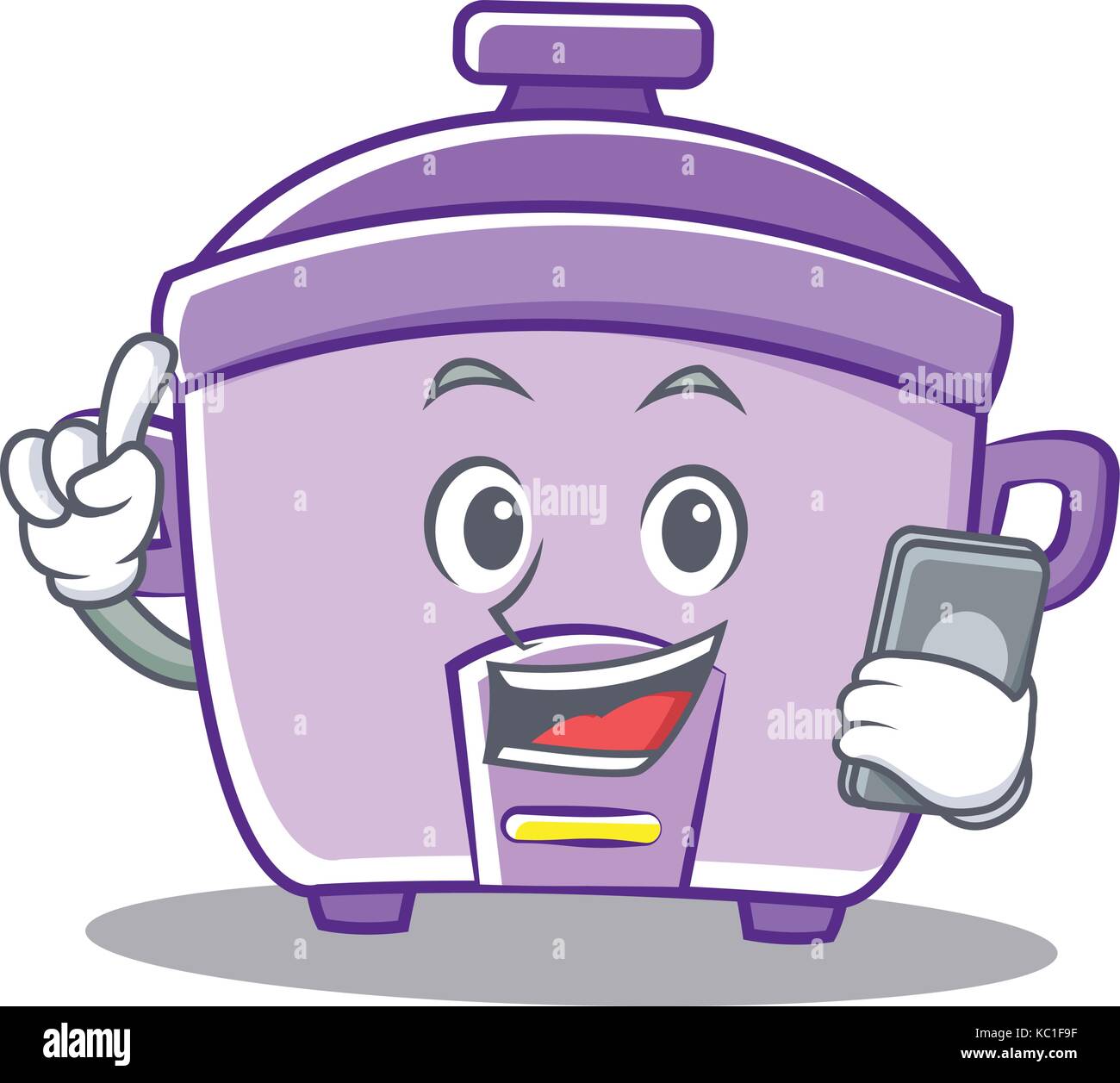 With phone rice cooker character cartoon Stock Vector Image & Art - Alamy