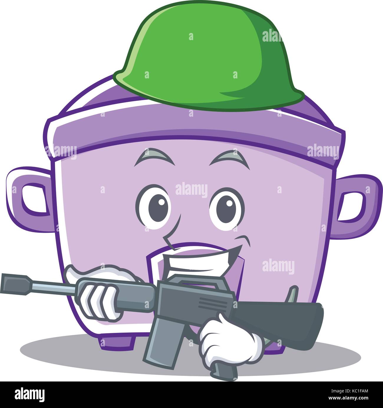 Army rice cooker character cartoon Stock Vector Image & Art - Alamy