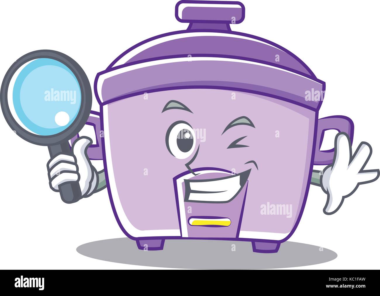 Detective rice cooker character cartoon Stock Vector Image & Art - Alamy
