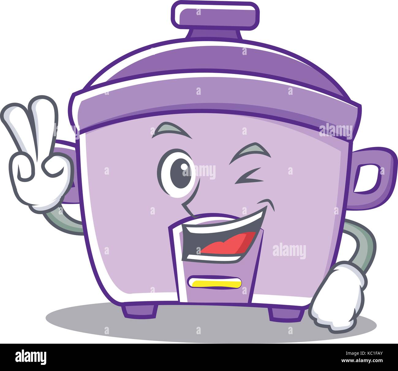 Two finger rice cooker character cartoon Stock Vector Image & Art - Alamy