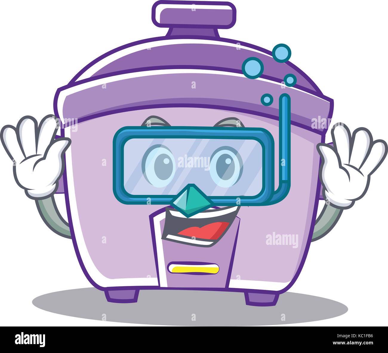 Diving rice cooker character cartoon Stock Vector Image & Art - Alamy