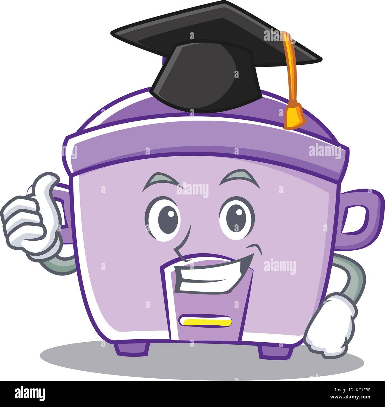 Graduation rice cooker character cartoon Stock Vector Image & Art - Alamy