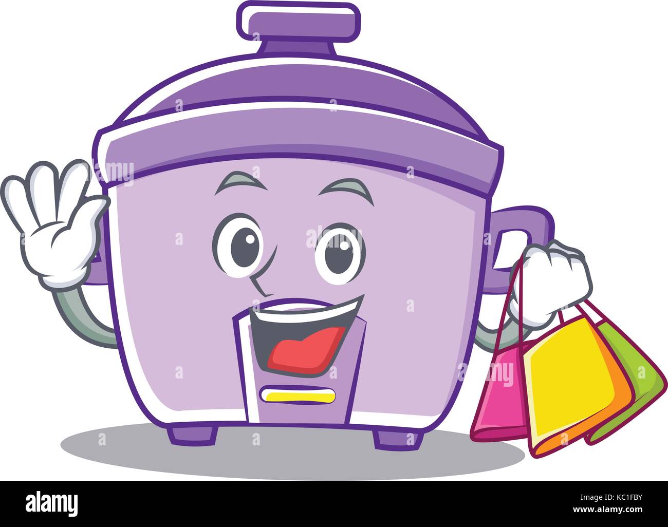 Shopping rice cooker character cartoon Stock Vector Image & Art - Alamy