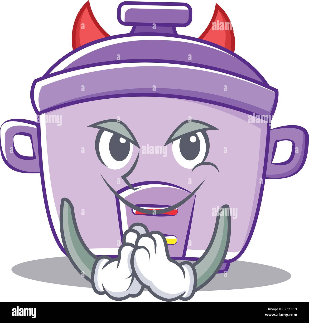 Devil rice cooker character cartoon Stock Vector Image & Art - Alamy