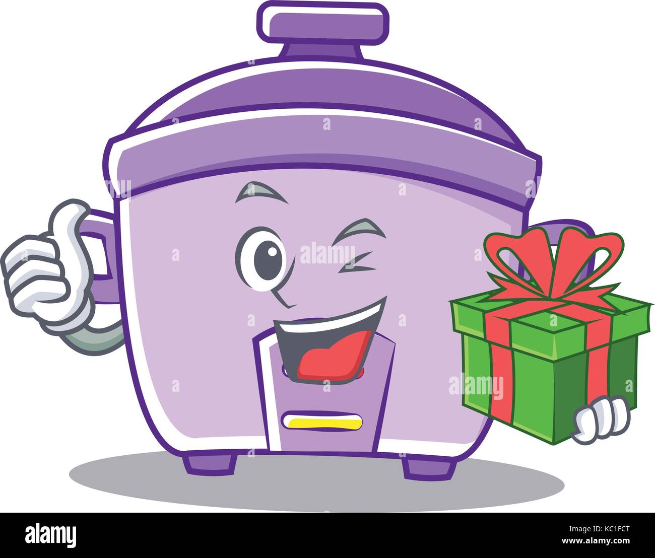 With gift rice cooker character cartoon Stock Vector Image & Art - Alamy