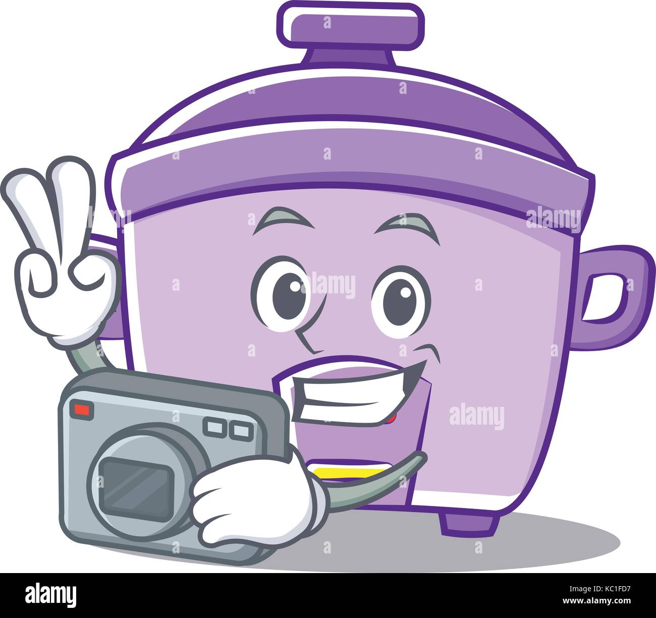 Photography rice cooker character cartoon Stock Vector Image & Art - Alamy