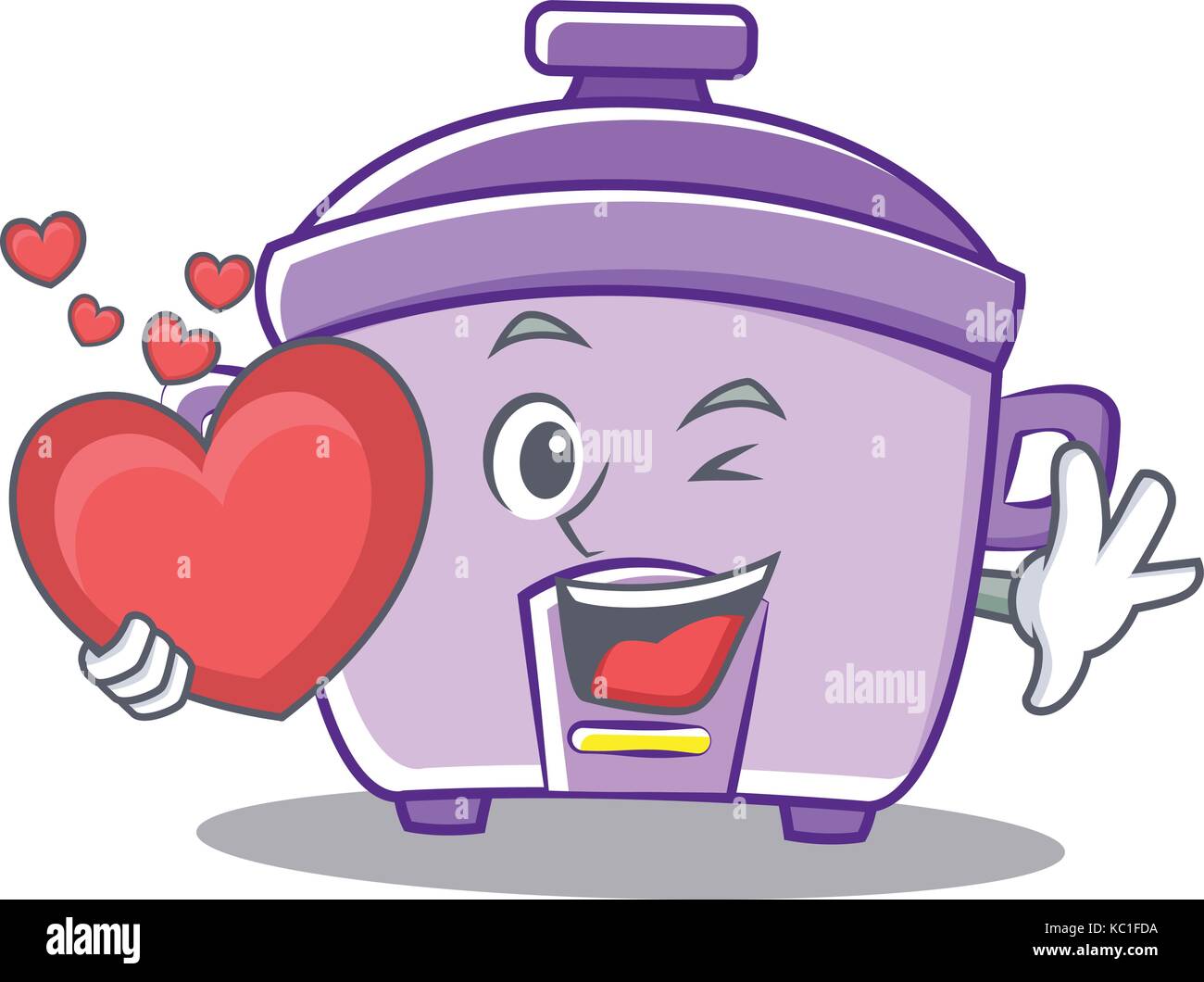 With heart rice cooker character cartoon Stock Vector Image & Art - Alamy
