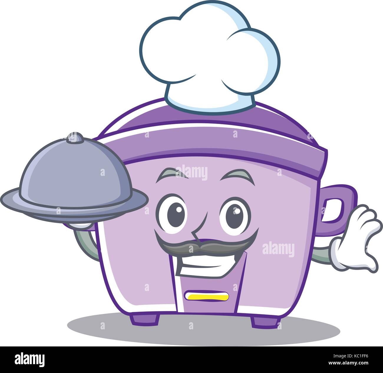 Chef with food rice cooker character cartoon Stock Vector Image & Art ...