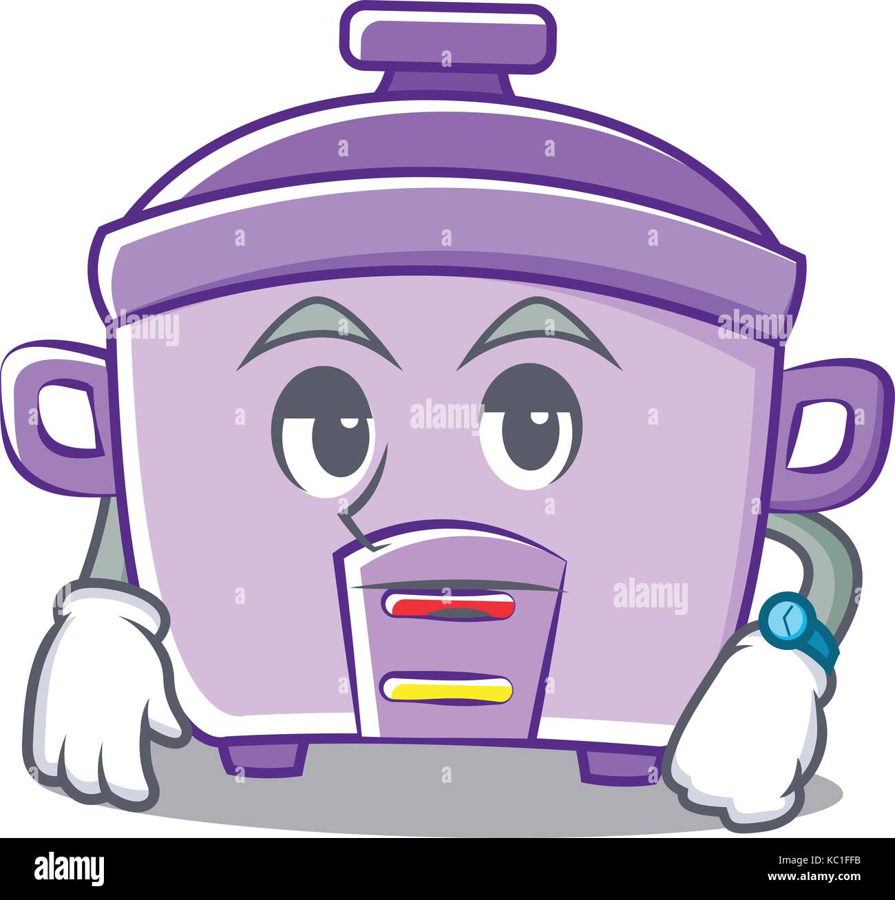 Waiting rice cooker character cartoon Stock Vector Image & Art - Alamy