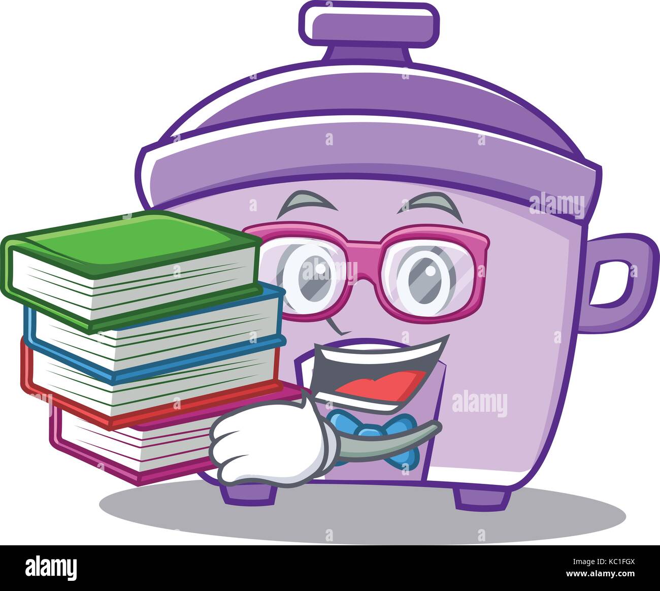 Student with book rice cooker character cartoon Stock Vector Image ...