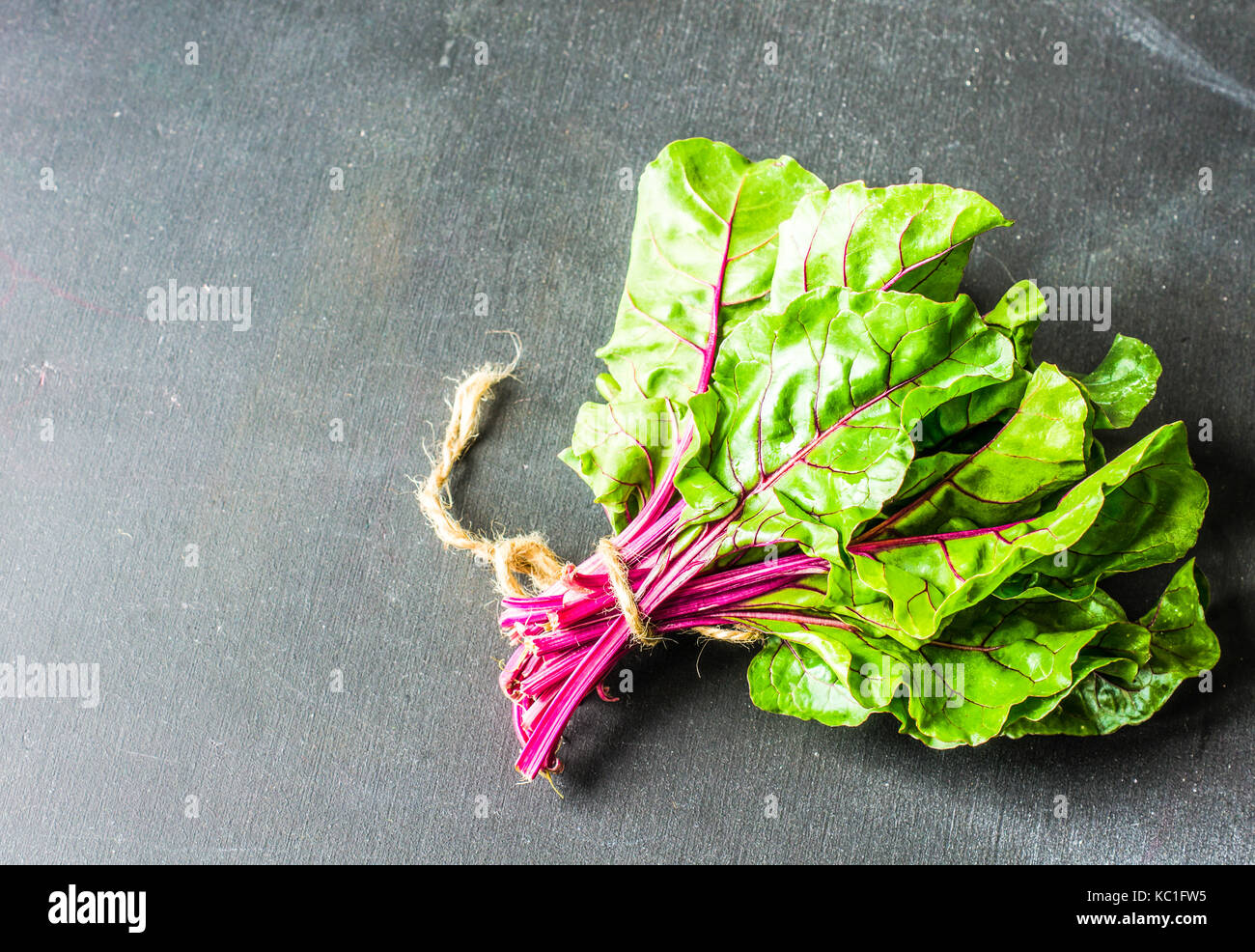 Organic food concept with ingredient for healthy salad - beat leaves ...