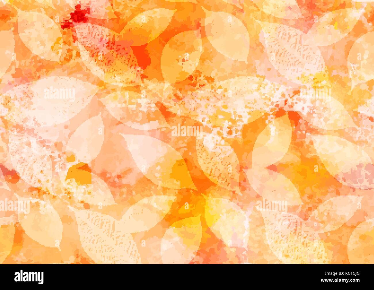 Abstract watercolour autumn leaves background with brush strokes Stock ...