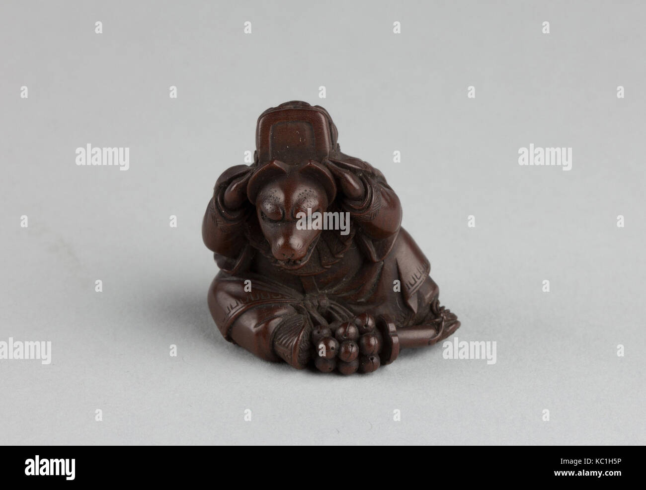 Netsuke of Fox Disguised as Shishimai Dancer, 19th century Stock Photo ...