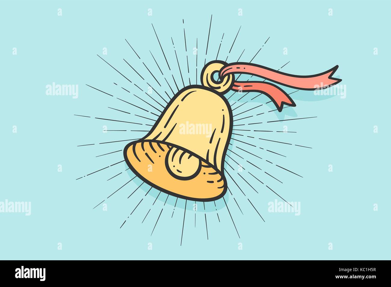 Sign bell with light rays Stock Vector Image & Art - Alamy