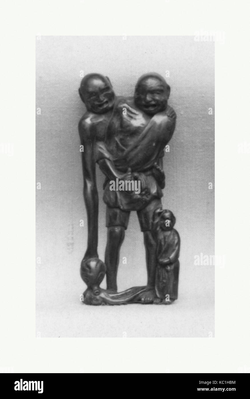 Netsuke: Ashinaga and Tenaga with a Child and an Octopus, 18th century ...