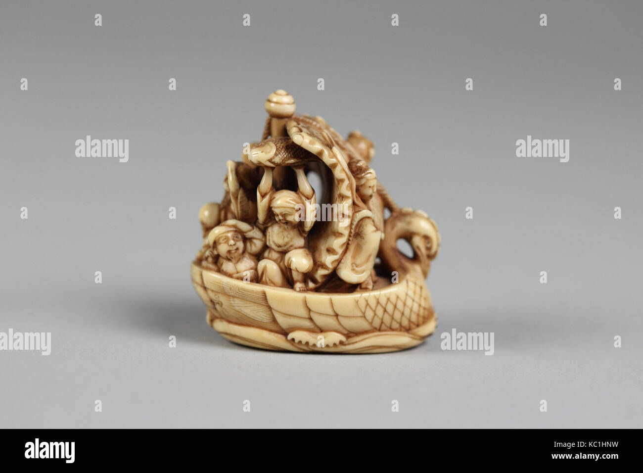 Netsuke of Pleasure Boat (Takarabune), early 19th century Stock Photo ...