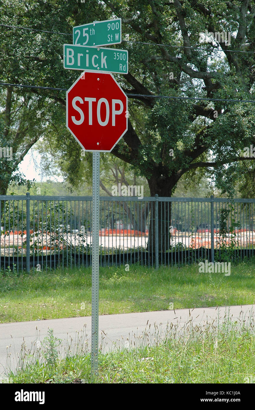 STOP sign by the roadside in Florida Stock Photo - Alamy